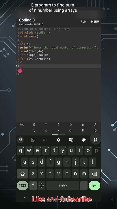 C Programming How To Sum N Numbers Using Arrays Cpatterns Computer Javascript