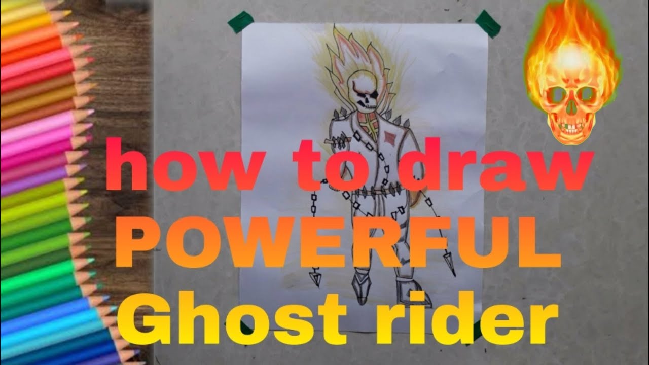 how to draw ghost rider/easy draw/skatch/drawing/#howtodrawgahostrider ...