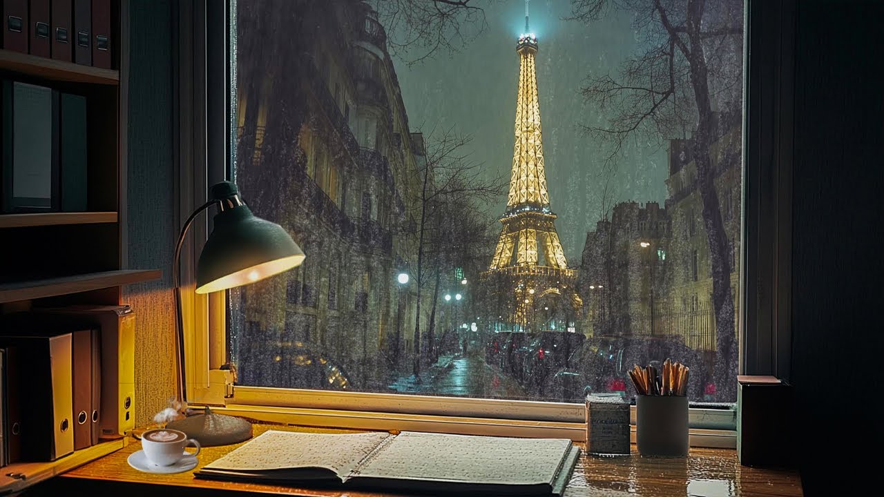 Paris Study Room Ambience – Rain and Gentle Street Sounds for Focus ...