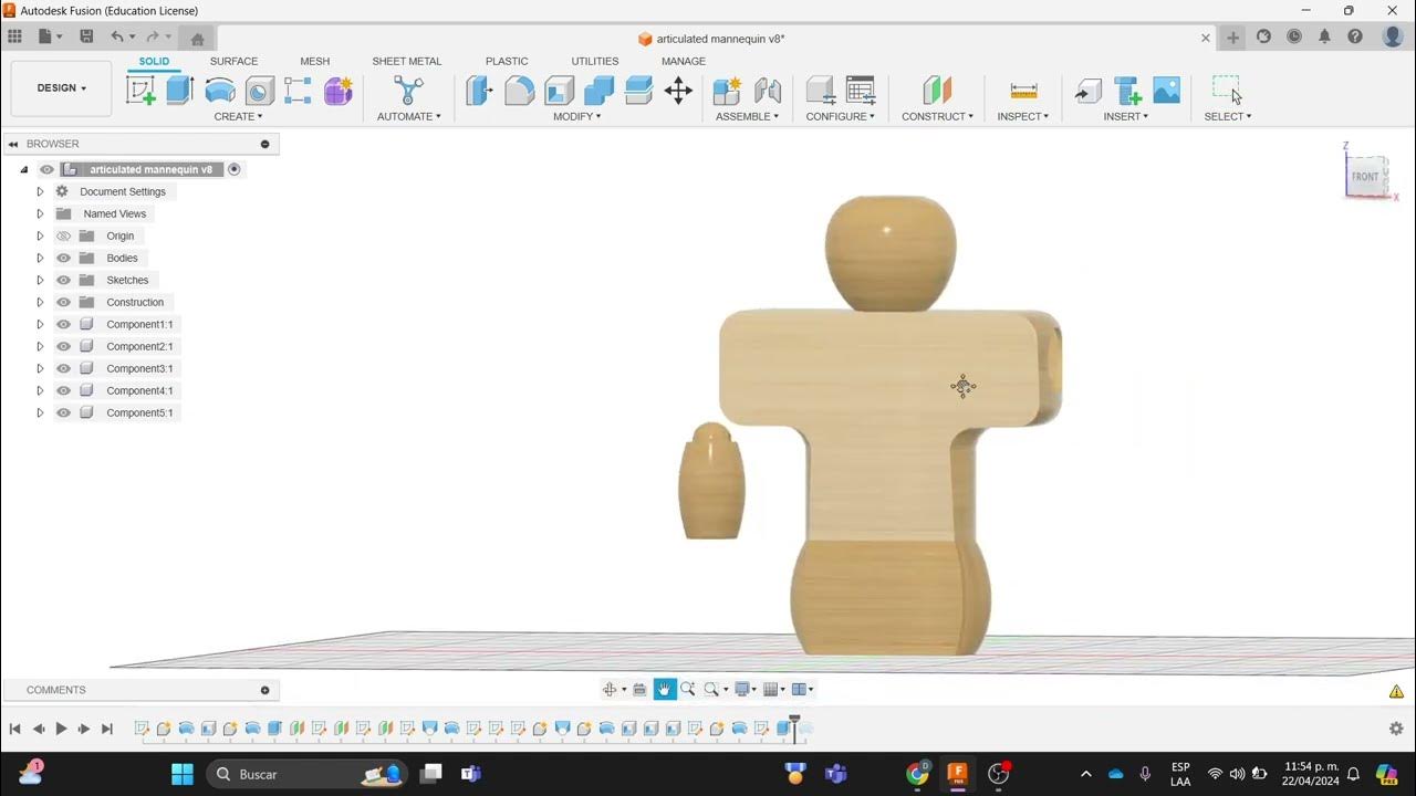 How to make a articulated mannequin part #6 Autodesk Fusion 360 - YouTube