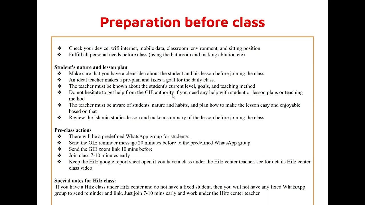 Preparation before Class - YouTube