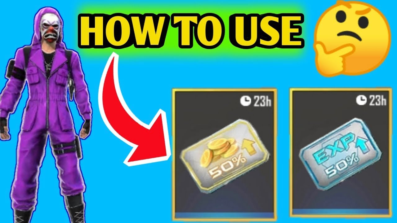 HOW TO USE GOLD UP CARD & EXP CARD IN FREE FIRE || EXP CARD & GOLD UP ...
