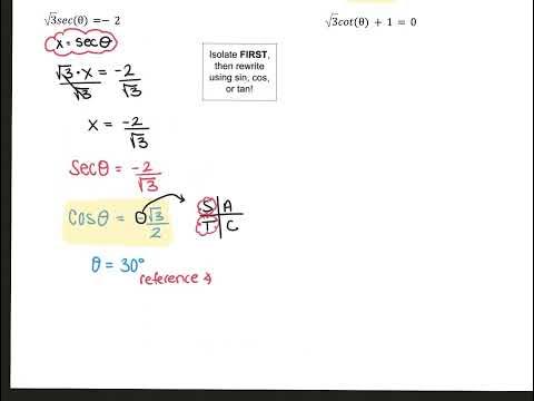 Day 3 Video-First Degree Trig Equations - YouTube