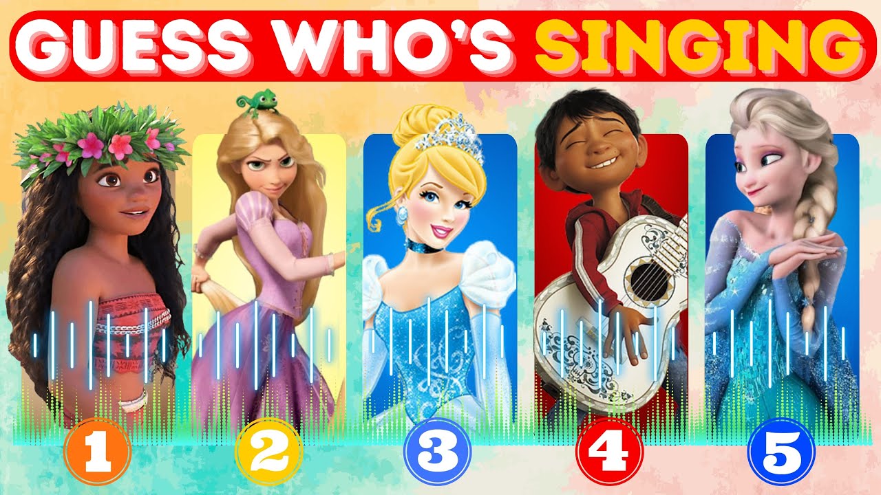 DISNEY GUESS WHO IS SINGING | DISNEY SONG QUIZ CHALLENGE | Moana, Elsa ...