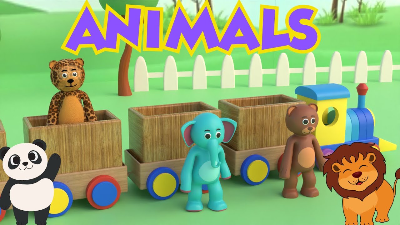 The Animals Train | Learn Animal Names | Fun Educational Video for Kids ...
