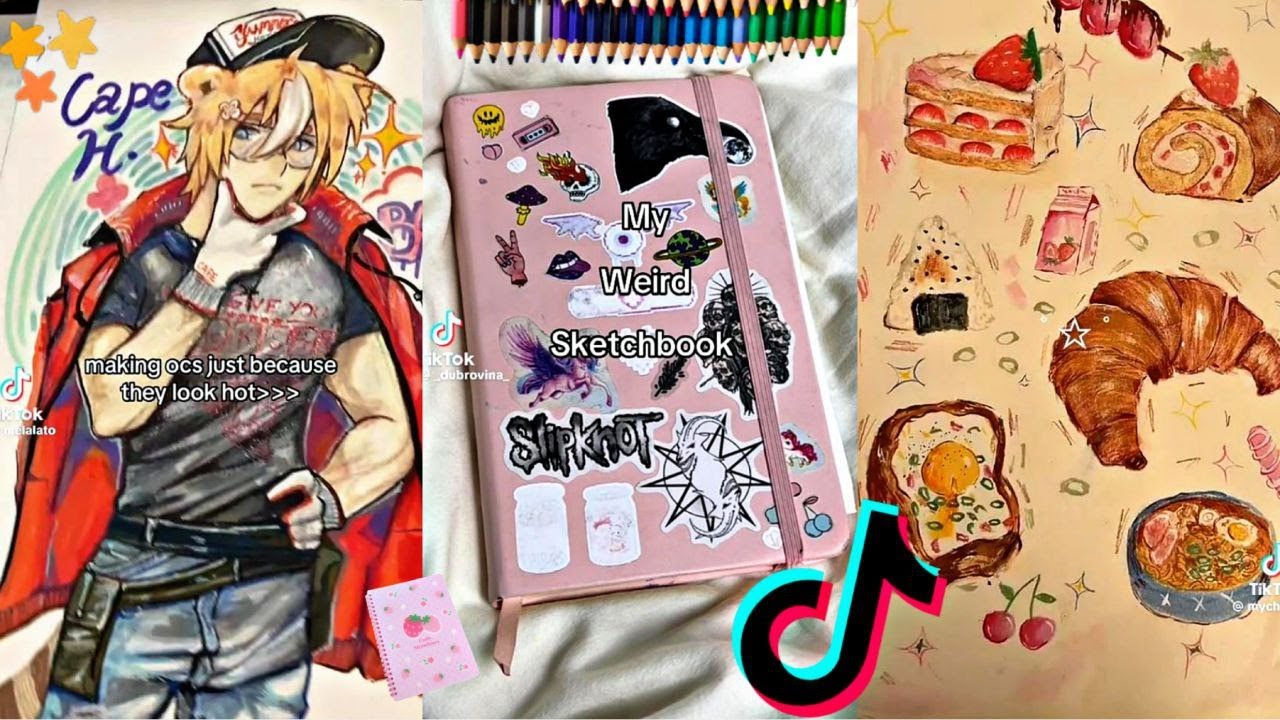 Sketchbook Drawing and Doodle Ideas | Sketchbook Tour | ART Compilation ...