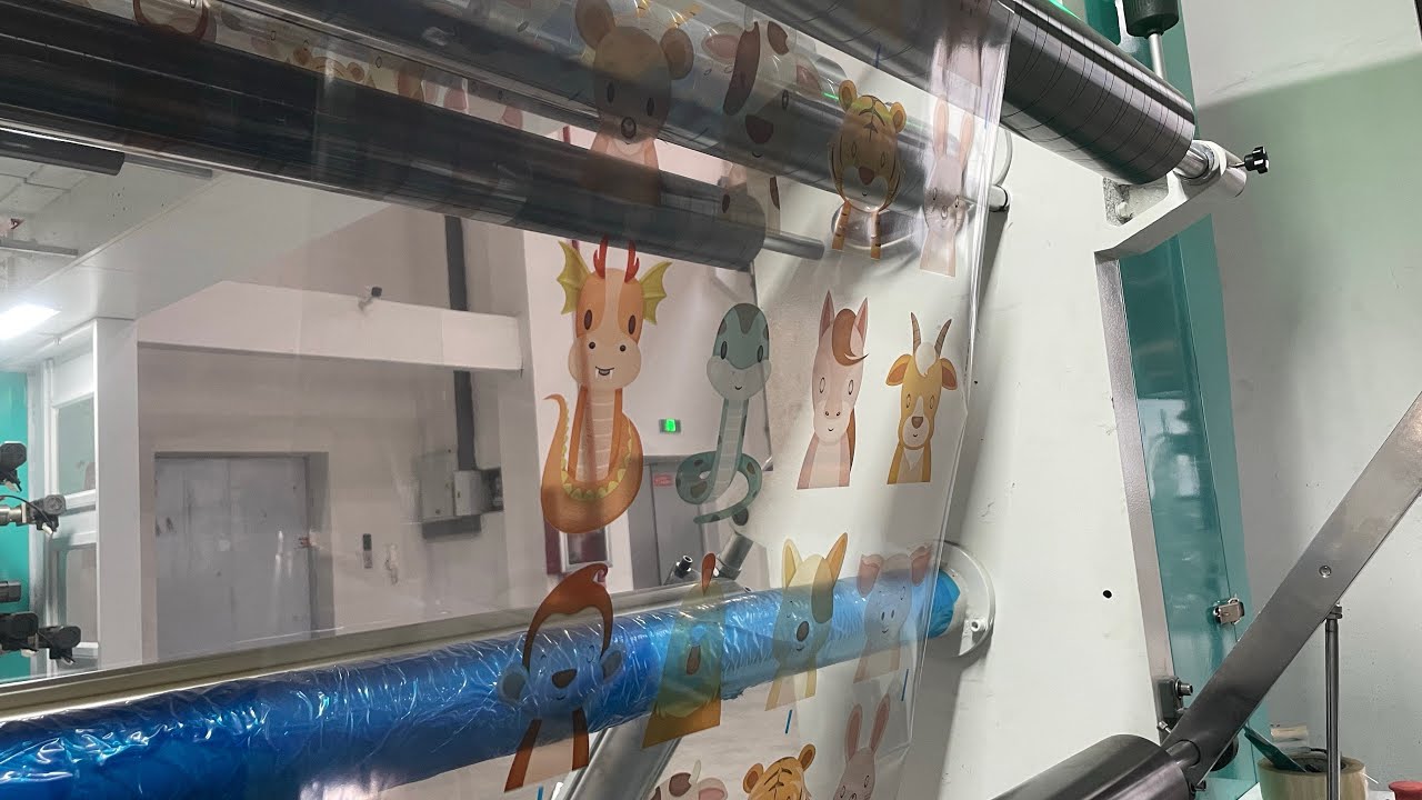 CI PE FILM Roll To Roll Flexo Printing Machine/Central Big Drum/Camera ...