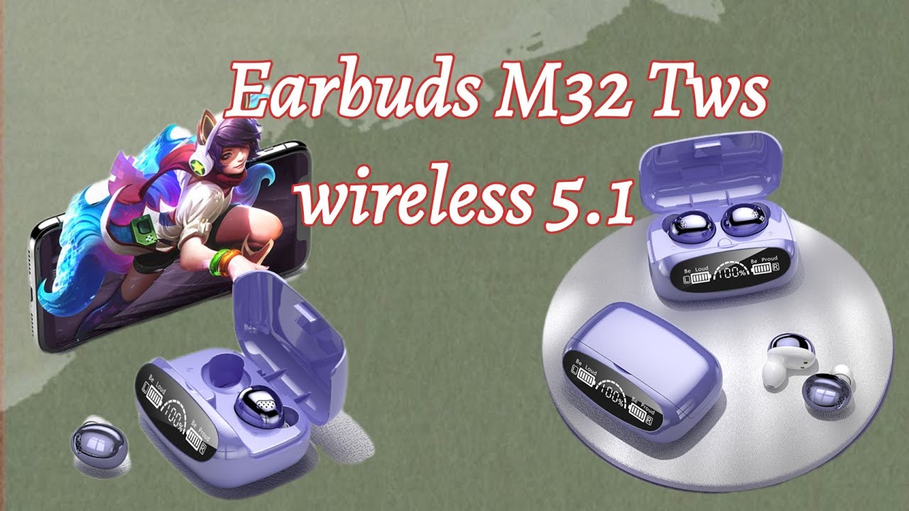 Earbuds M32 Tws True wireless 5.1 /2000 mah - YouTube
