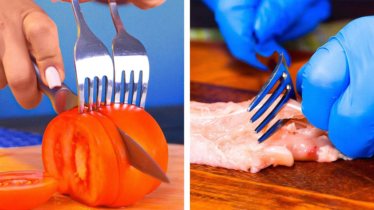 Cut and Peel Like a PRO: Amazing hacks with fork 🍴 🍅 - YouTube