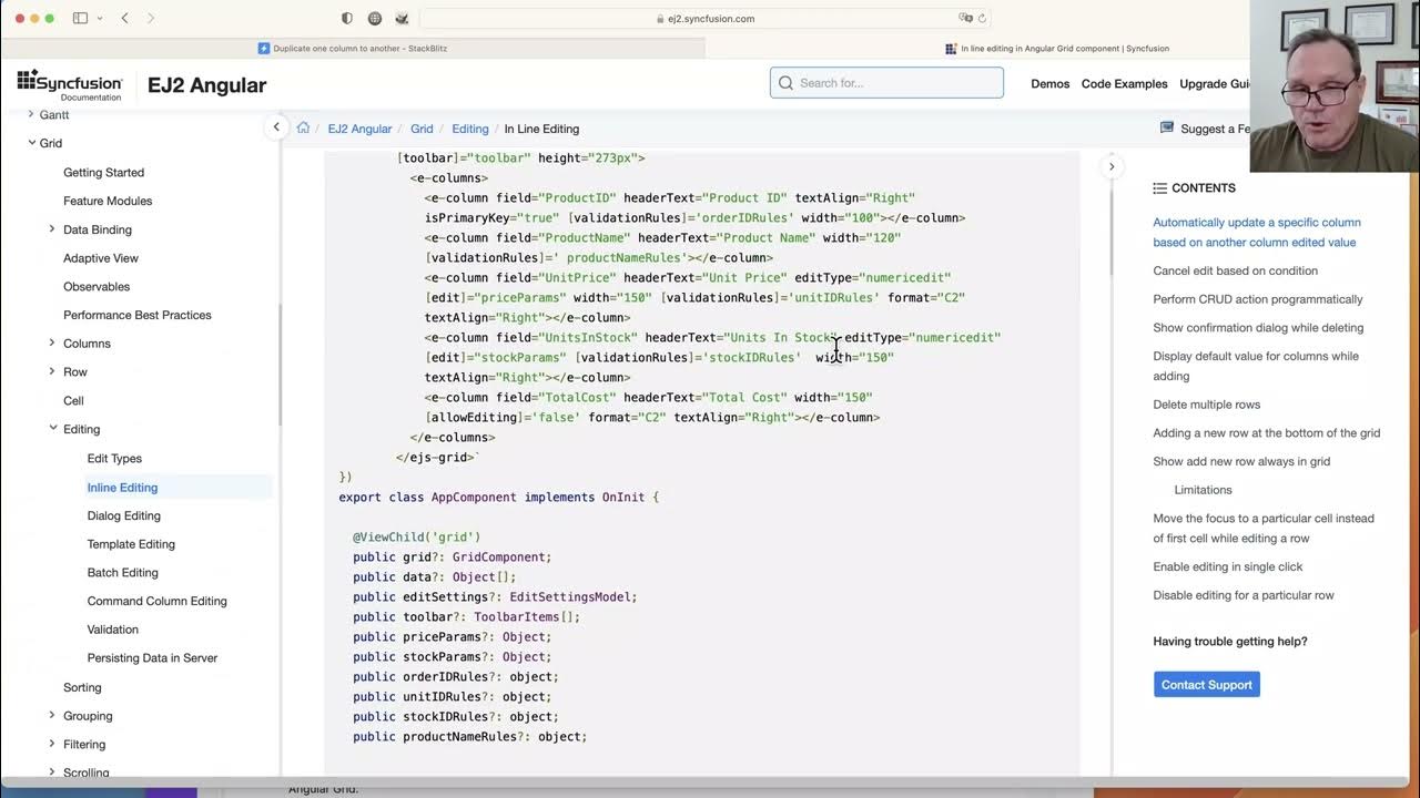 Angular DataGrid: Duplicating Values to Another Column in Edit Mode - YouTube