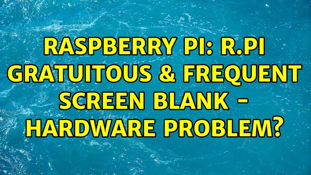 Raspberry Pi: R.Pi gratuitous & frequent screen blank - hardware ...