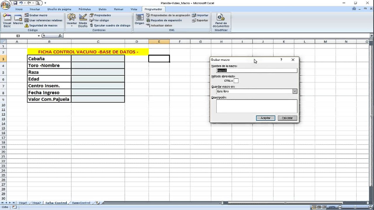 Creación de Macro -Excel 2007 - YouTube