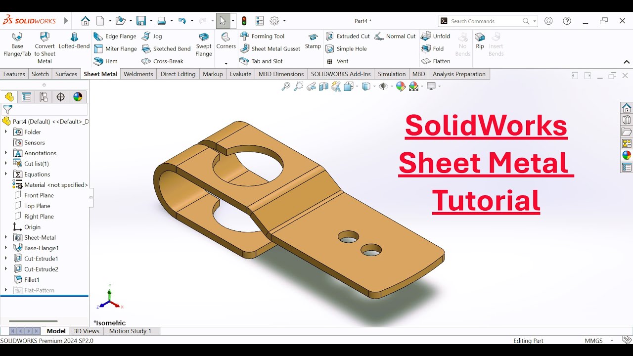 SolidWorks Sheet Metal Tutorial | Sheet Metal for Beginners in ...