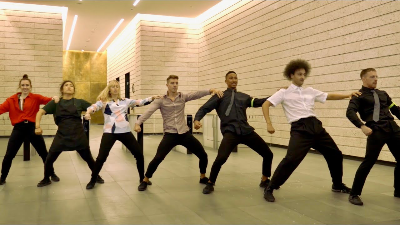 Dancing Security Guards Shock Morning Office Workers! - YouTube