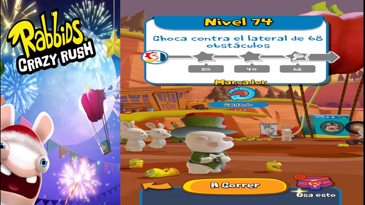 RABBIDS invasion CRAZY RUN rush truco GAMEPLAY IOS NIVEL SABADO - YouTube
