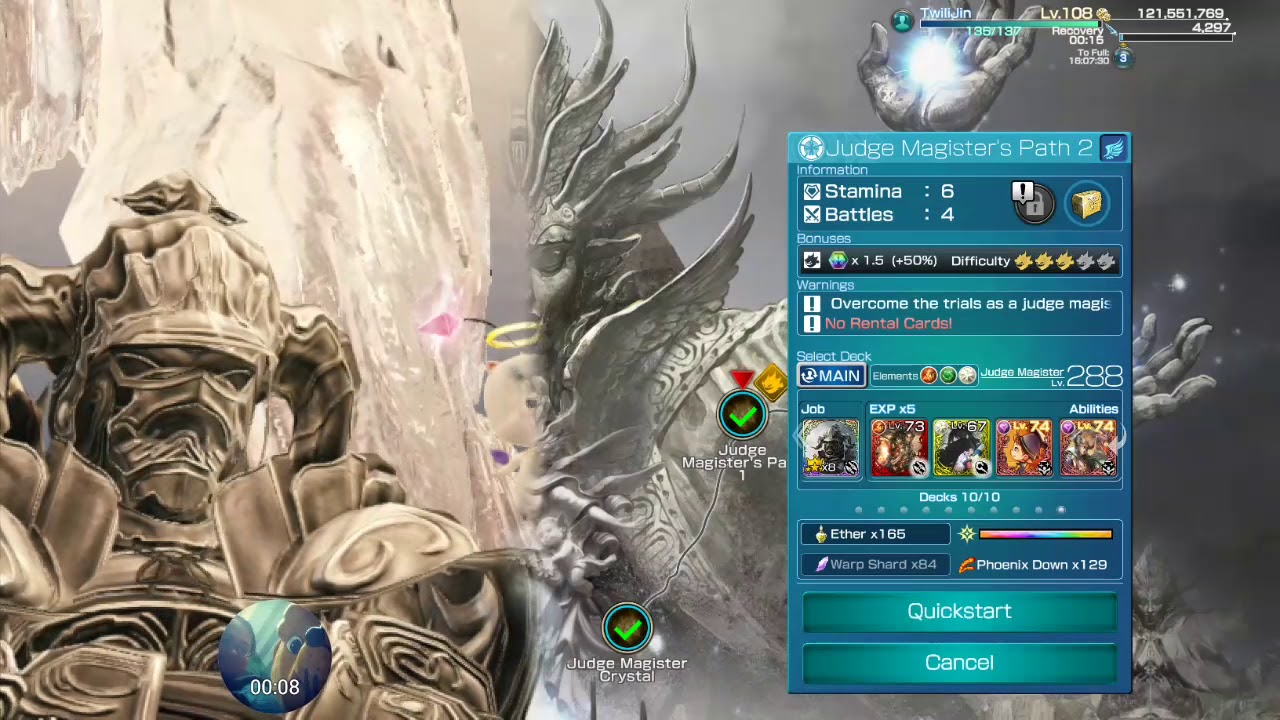 [Mobius Final Fantasy Job Quests] Hall of Fame: Legends 2 (Judge ...