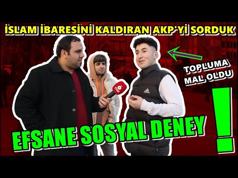 EFSANE SOSYAL DENEY | AKP'NİN KALDIRDIĞI 'İSLAM' İBARESİNİ SORDUK ! #sosyaldeney #sokakröportajları