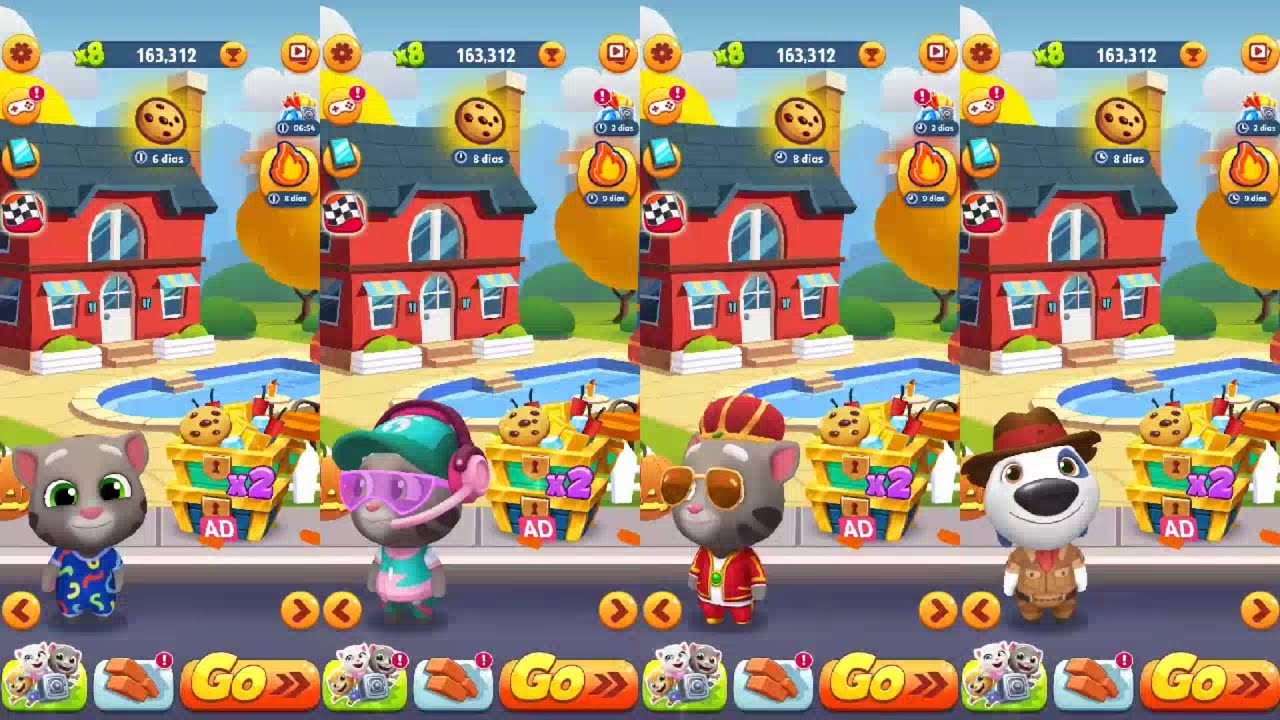 Talking Tom Gold Run Cookies Race event Snake Tom vs Streamer Tom vs ...