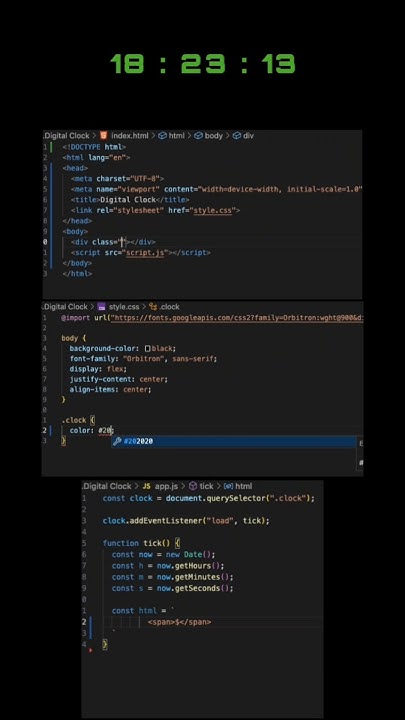 Cleanncode For Digital Clock Html Css Css3 Cssanimation Animation Shortfeed Shorts Clock