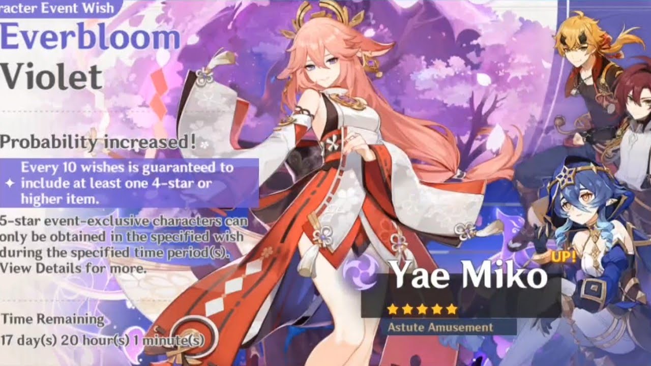 [Genshin Impact] Character Event Wish v3.2 | 50x Everbloom Violet (Yae ...