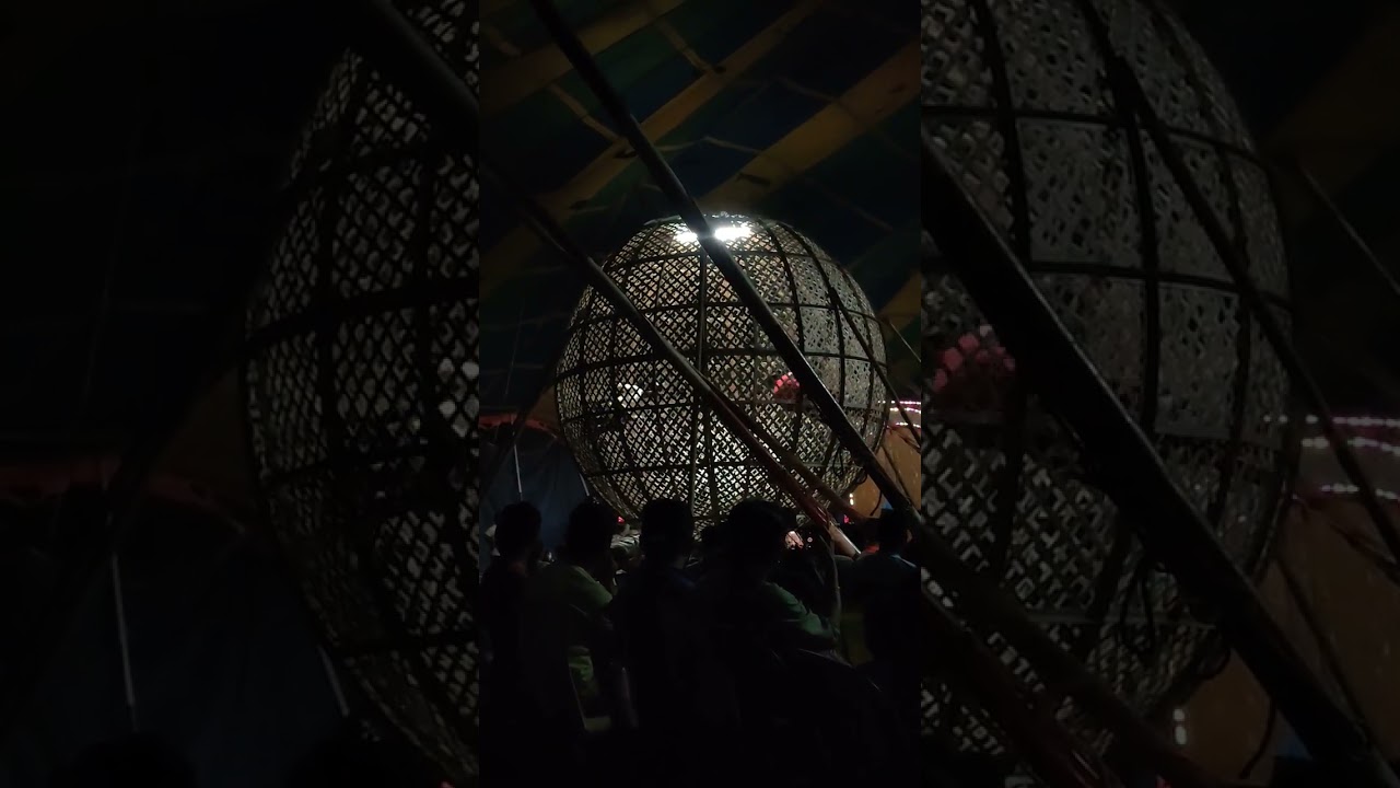 Bike stunts inside cage | #bikestunt #biker #circus #tamilnadu - YouTube