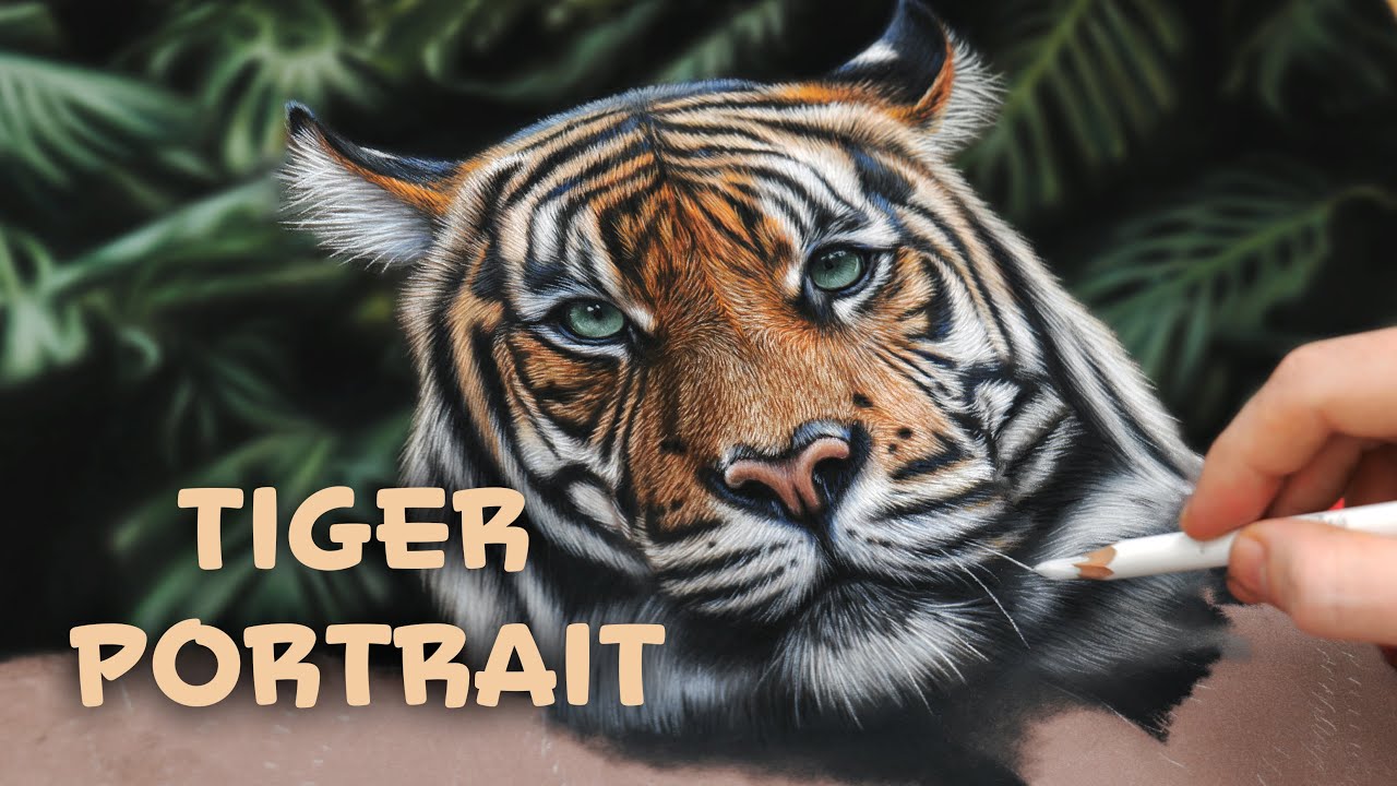 How I Draw Realistic Animal Fur | Tiger Soft Pastel Painting Time-lapse ...