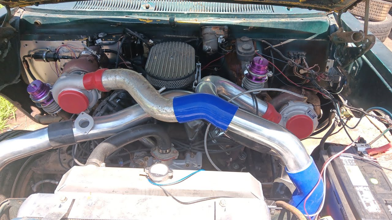 Twin turbo Mopar big block update - YouTube