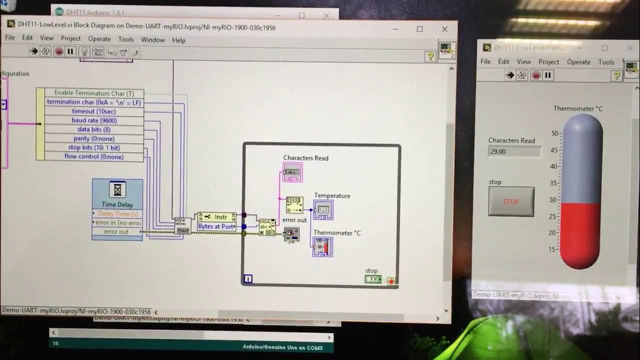 Communication from Arduino to MyRIO via UART in Low Level - YouTube