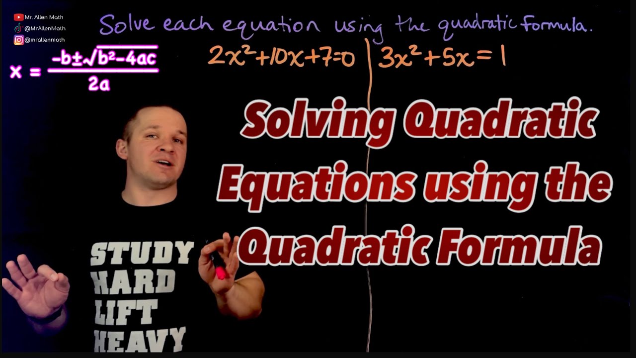 Solving Quadratic Equations using the Quadratic Formula (Real Solutions ...