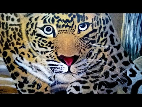 How to paint Leopard (Wild Life Art) PART 2 with Acrylic Paint in Real Time l By Hilario Mancao ...