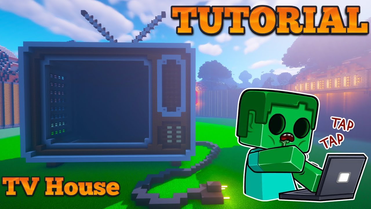 Minecraft: Tutorial - How to Build TV House in Minecraft - YouTube