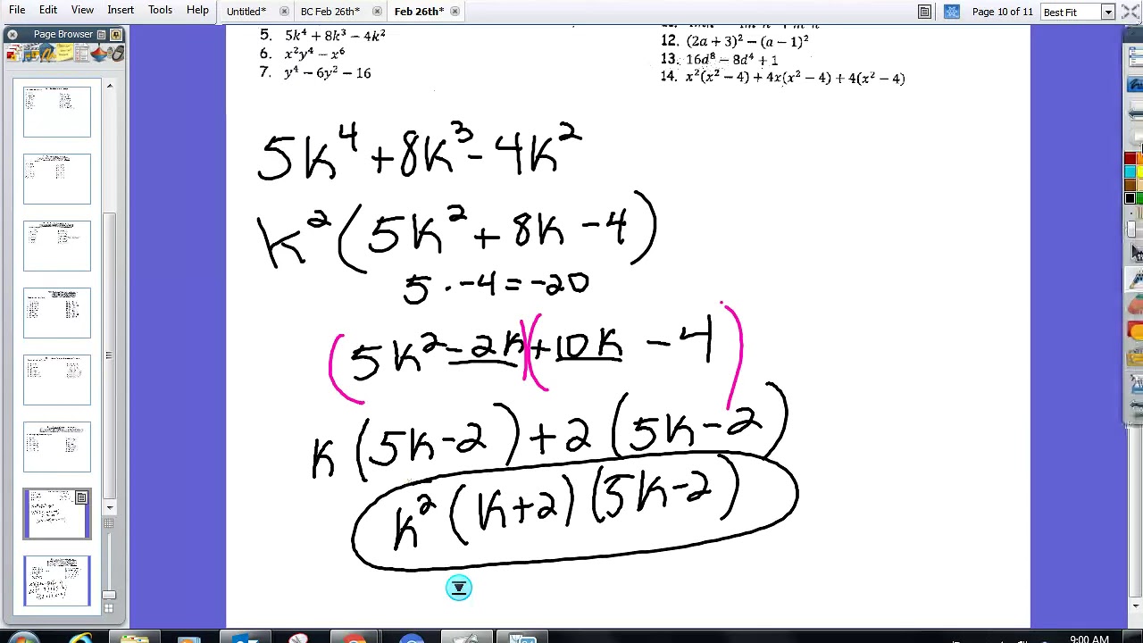 Algebra I Feb 26th - Unit #7 - Review of ALL Factoring Methods - Day 1 ...