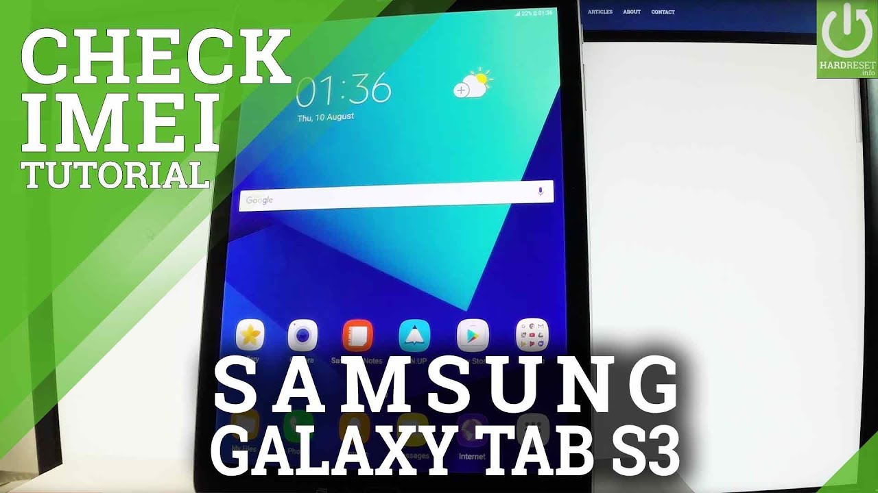 SAMSUNG Galaxy Tab S3 CHECK IMEI / Read IMEI Info - YouTube