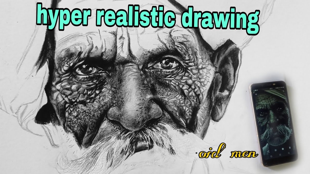 hyper realistic drawing oid men 😱|| how to realistic drawing #art ...