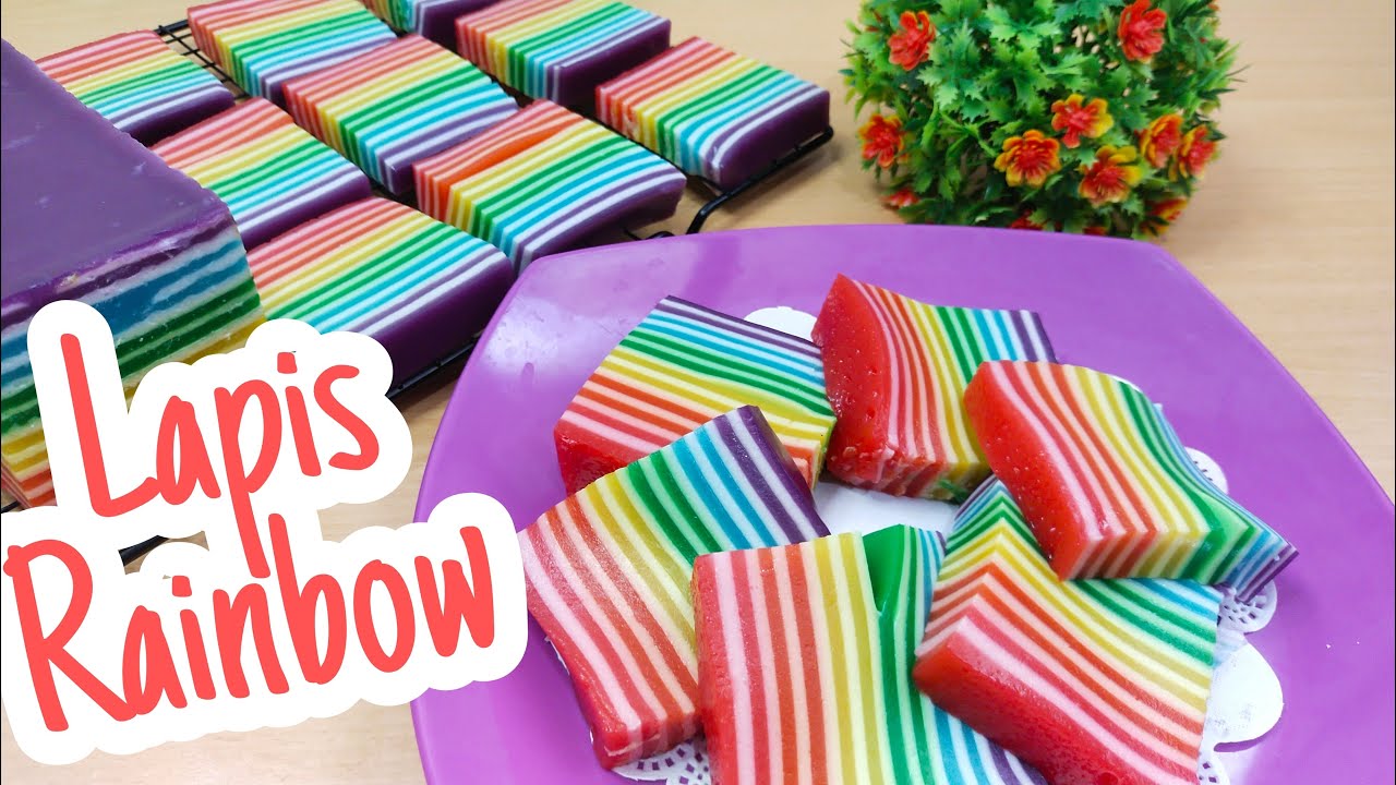 Resep Lapis Rainbow|| Lapis Pelangi Tapioka|| Lapis Pepe enak kenyal ...