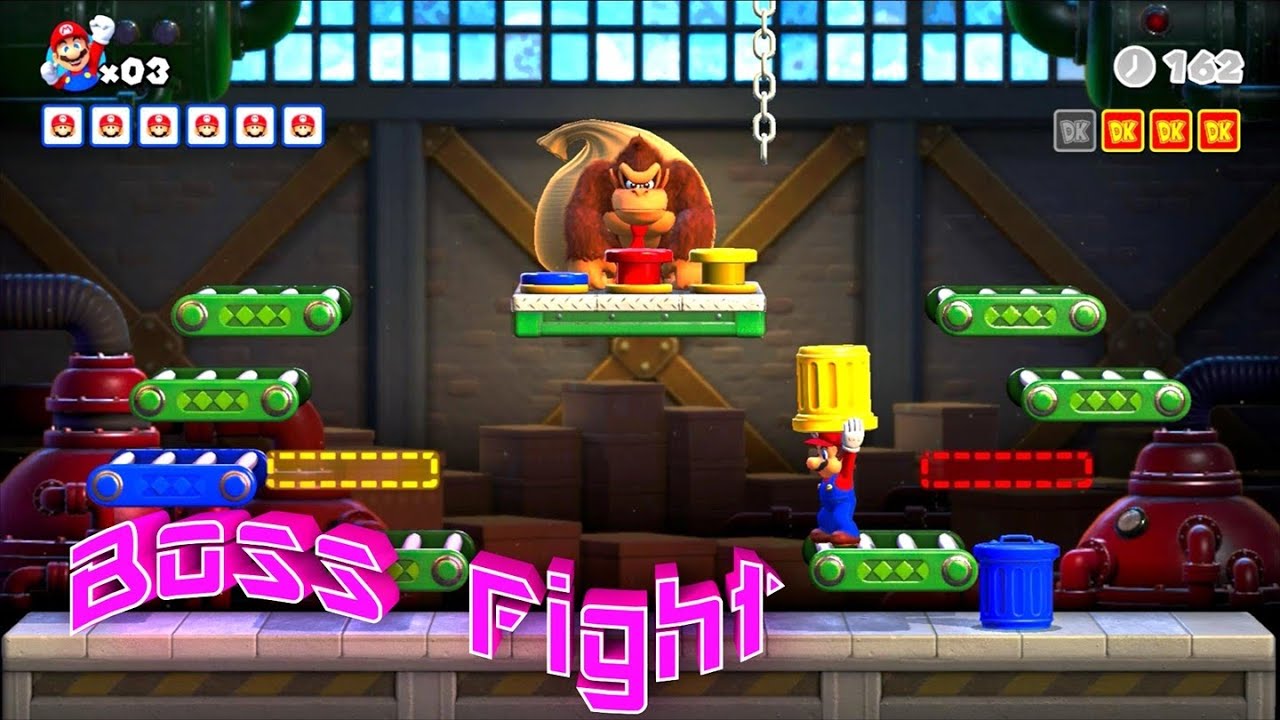 Mario VS Donkey Kong Level 1 Boss fight | Level 1-MM and 1-DK - YouTube