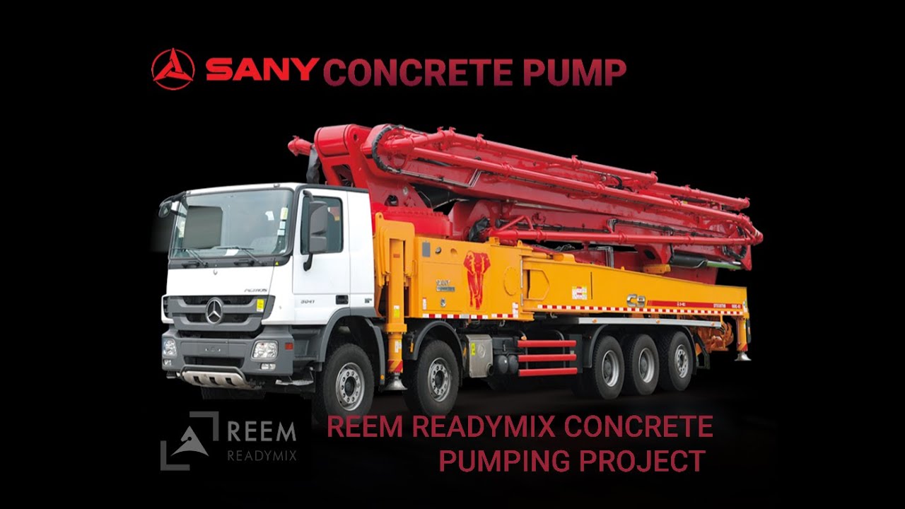 SANY Concrete Mobile Pump/ Reem Readymix Abu Dhabi - YouTube