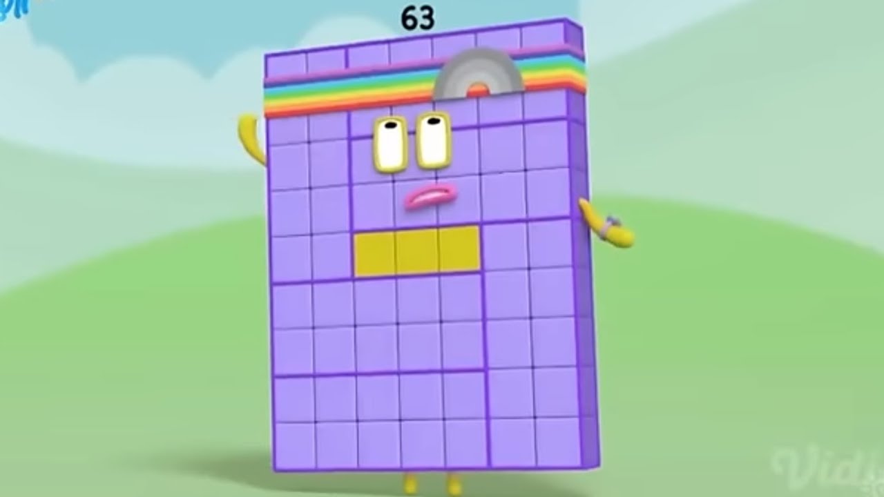 a drawing of numberblock 63 - YouTube
