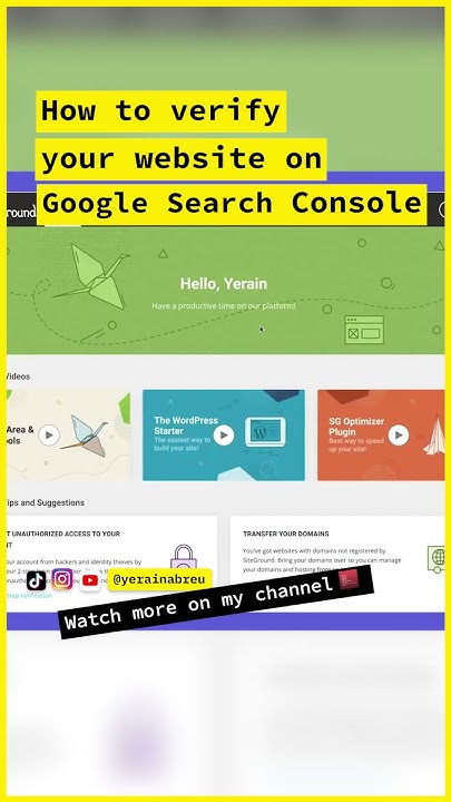 How to Verify Your Website on Google Search Console | SiteGround Tutorial Add Text TXT Record ...