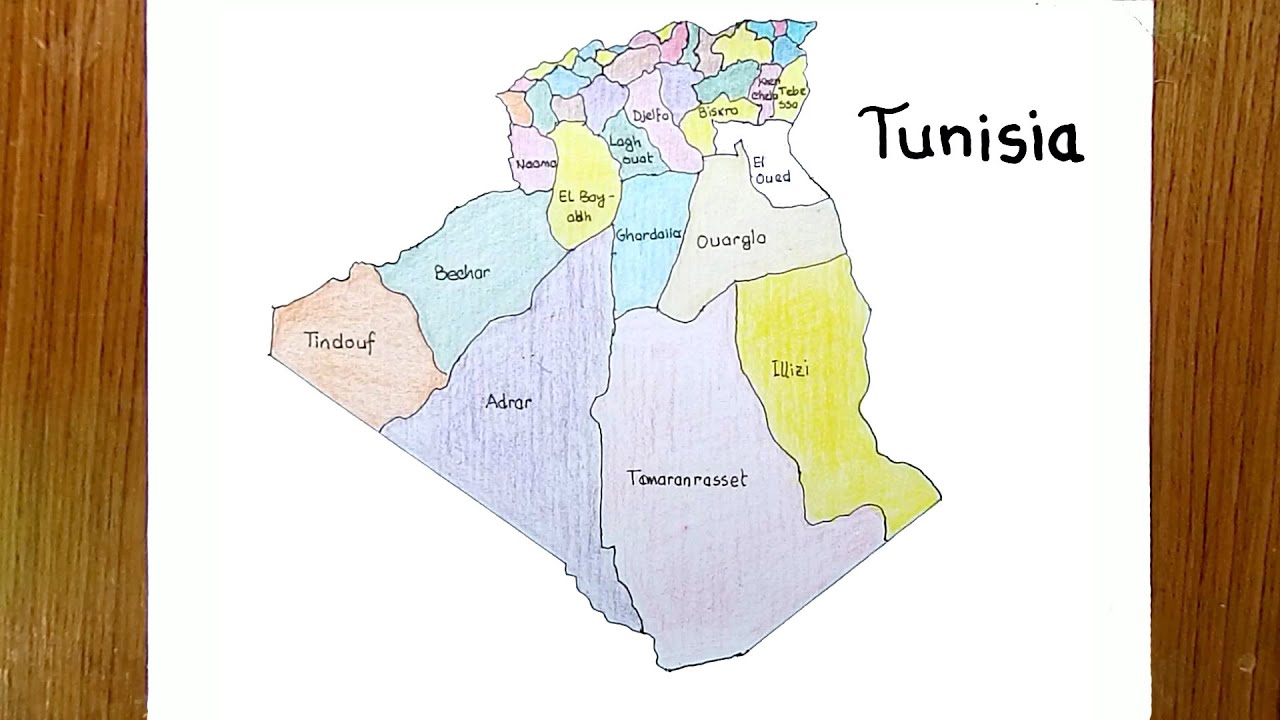Algeria Map Drawing || How to Draw Map of Algeria || How to Draw ...