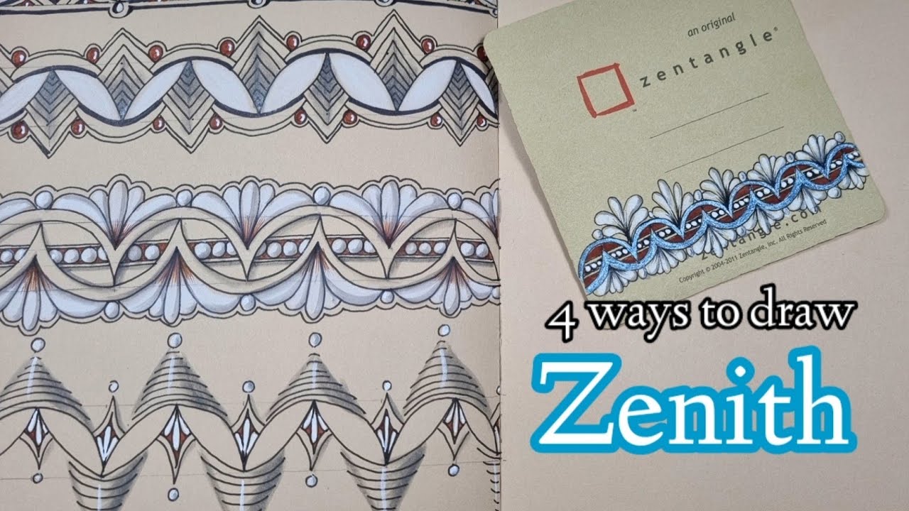 Inktober Tangles 2021/Day 8/Zenith/4 ways to draw Zenith - YouTube