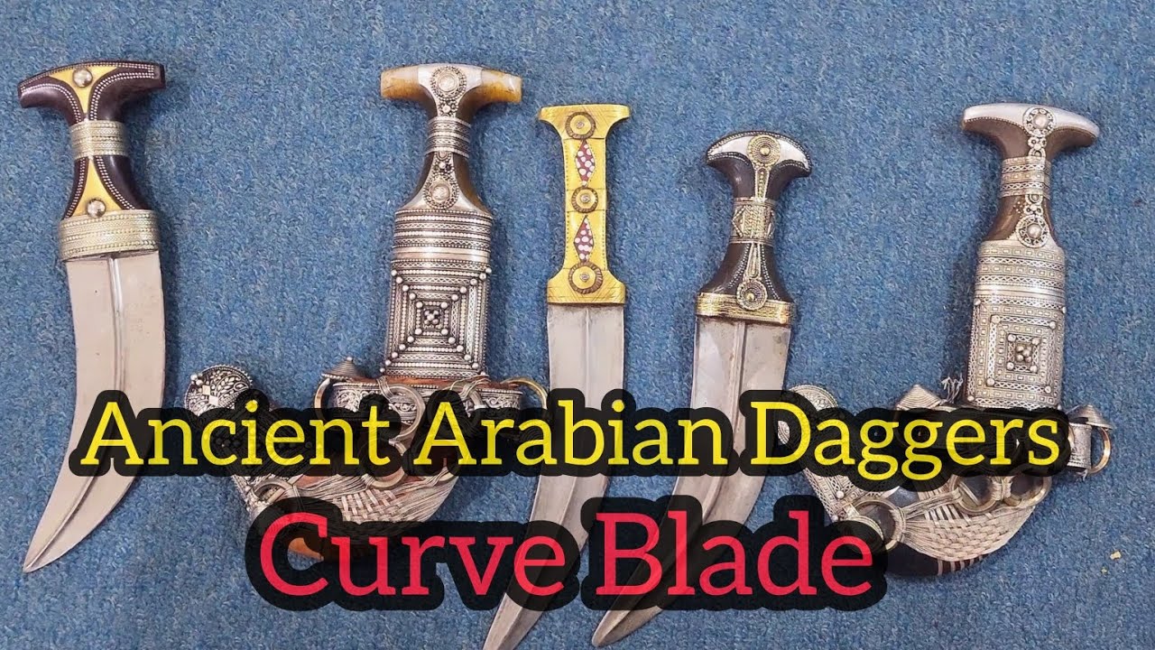 Masterful Artistry Horn-Handled 5 Daggers Adorned in Silver With ...