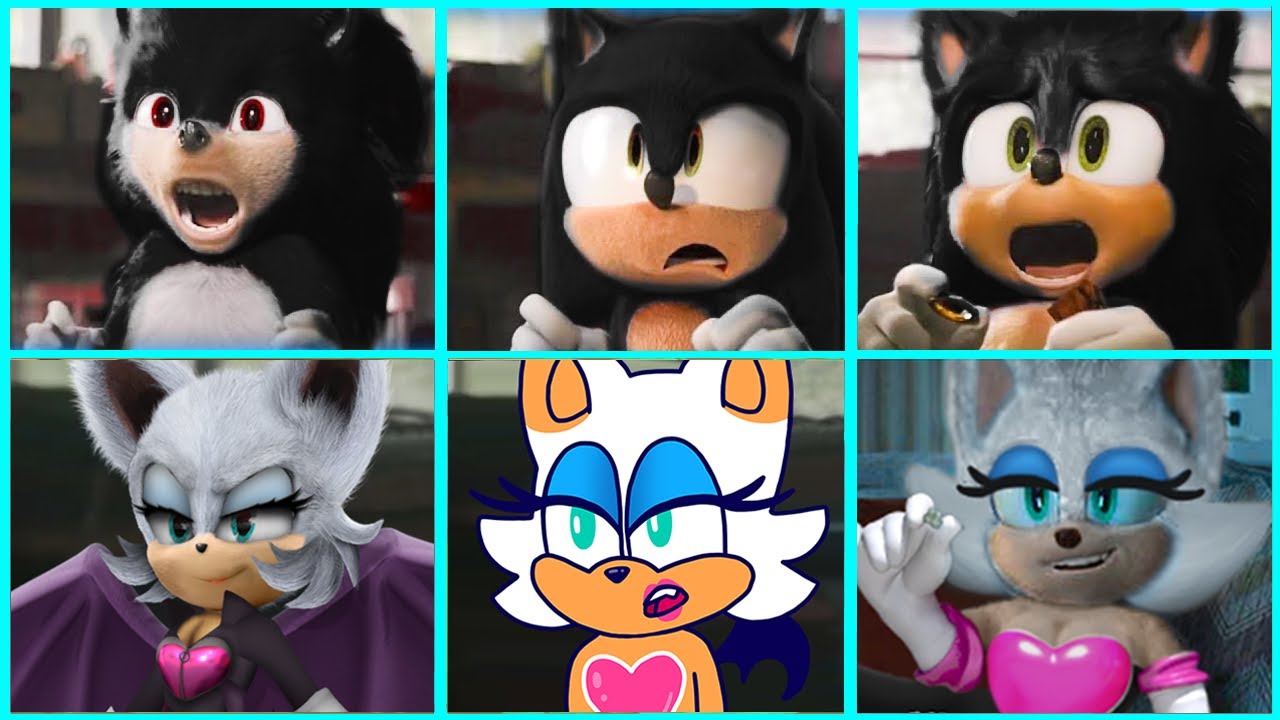 Sonic The Hedgehog Movie DARK SONIC vs ROUGE THE BAT Uh Meow All ...