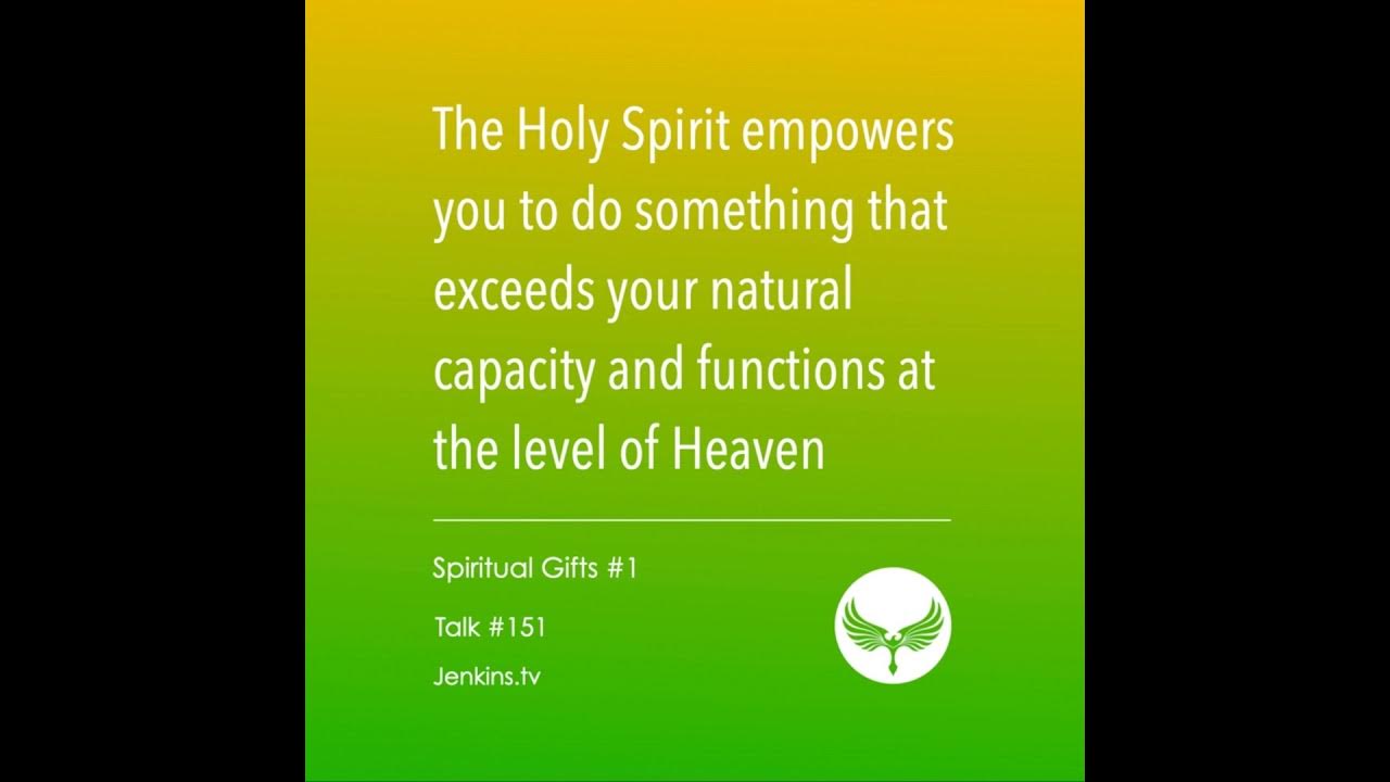 The Holy Spirit empowers you to do something that exceeds your natural capacity and functions at ...