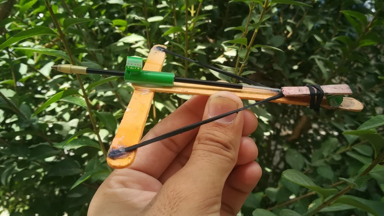 How to make mini crossbow at home - YouTube