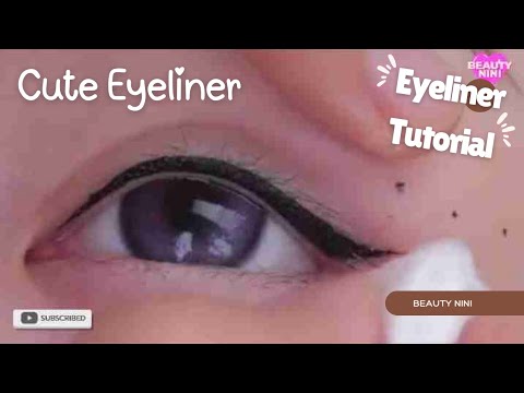 How to apply EYELINER Perfectly.. Cute Eyeliner Tutorial for Beginners ...