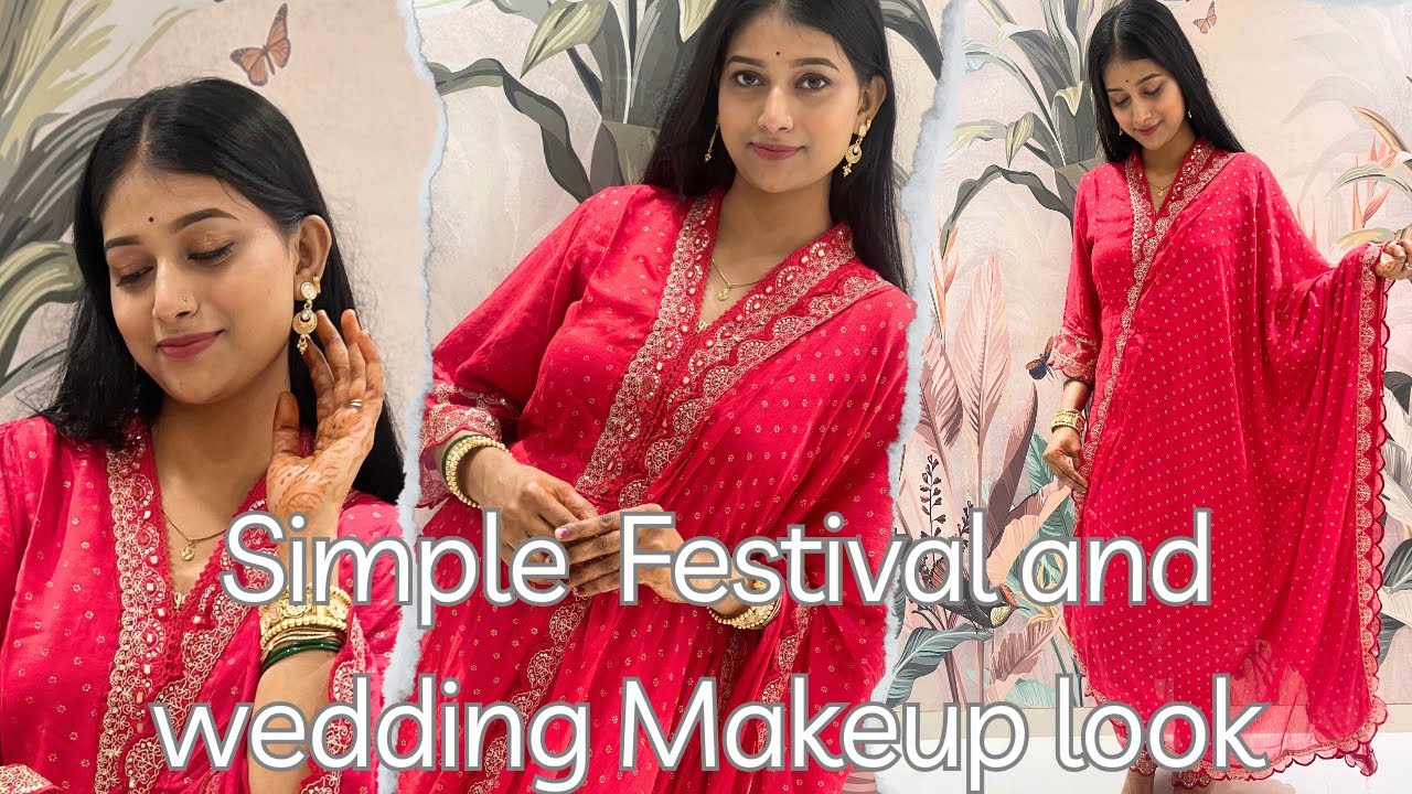 SIMPLE AND EASY FESTIVAL&WEDDING FUNCTION MAKE UP LOOK || Soft Make Up ...