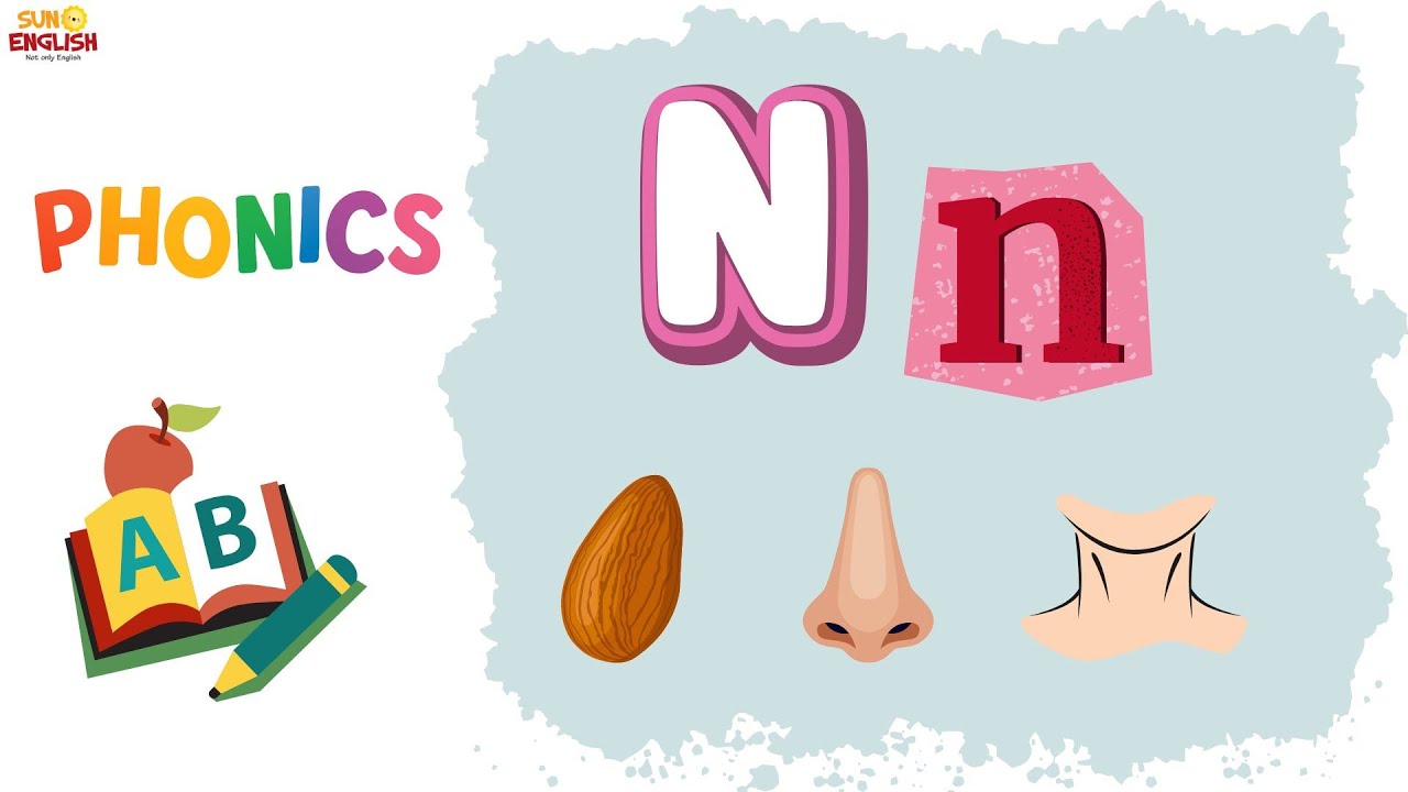 Learn Phonics Letter N | /n/ Sound with Nut, Nose, Neck | English ...