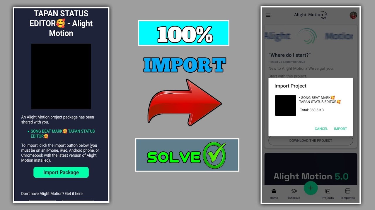 Alight Motion Link Import হছে নাই কি করে করবো Solve Project Alight ...