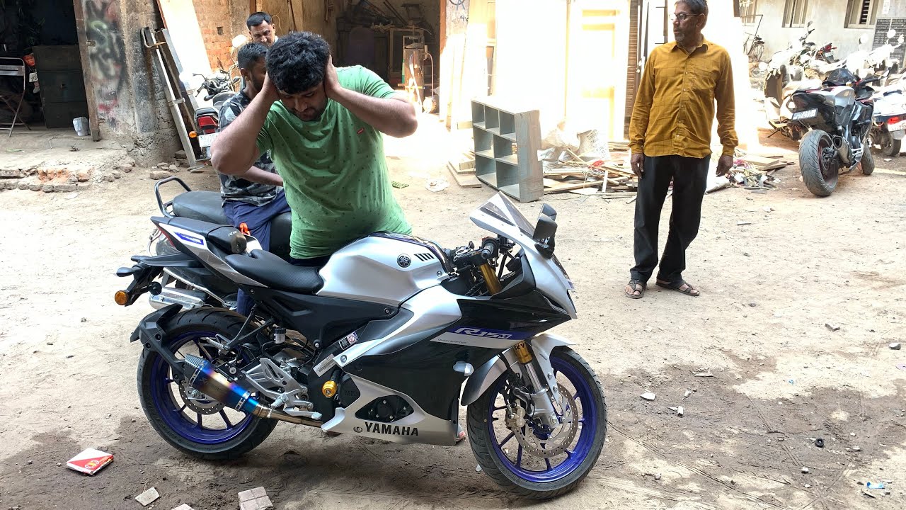 Only 50km Running r15 v4 install Loud Exhaust😱 - YouTube